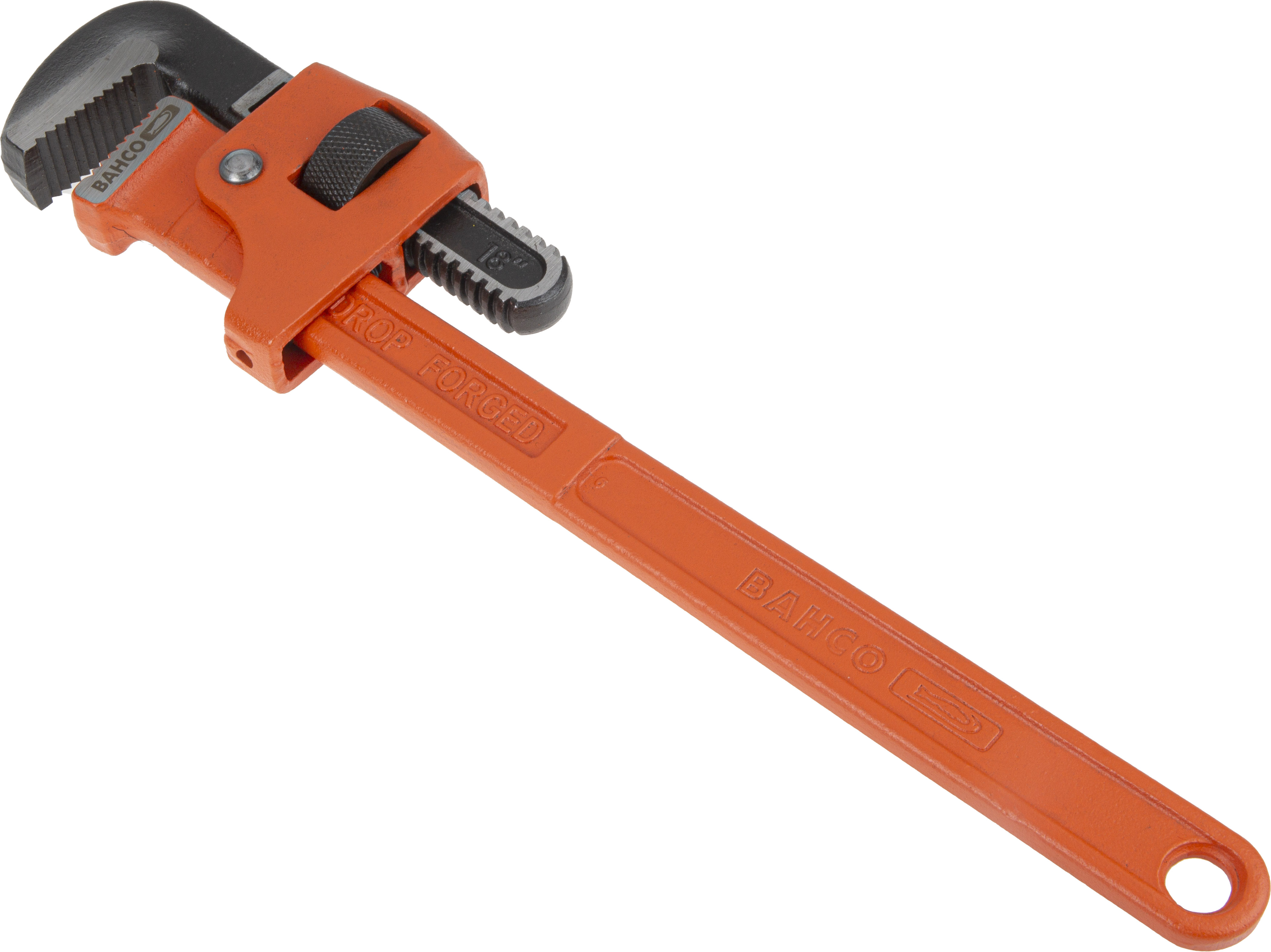 Bahco Pipe Wrench 450 mm Overall 60mm Jaw Capacity Metal Handle