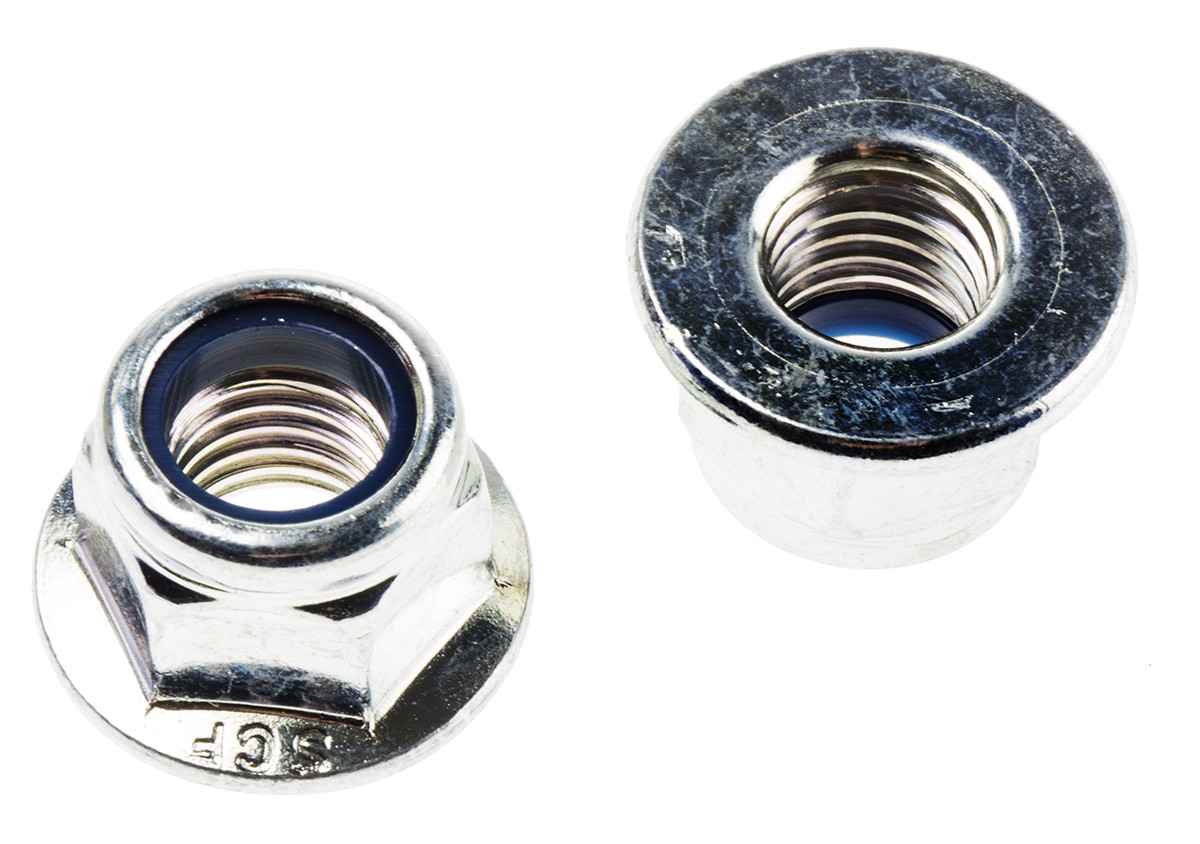 RS PRO, Bright Zinc Plated Steel Lock Nut, DIN 6926, M10 | RS