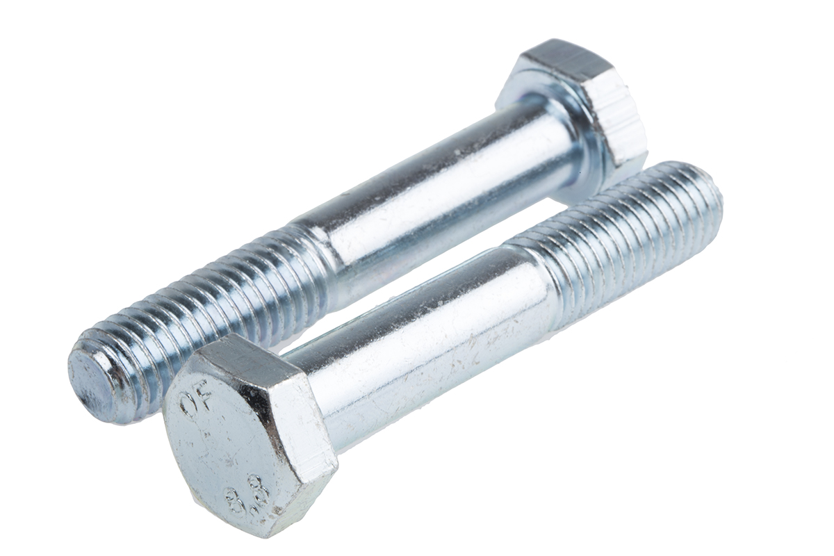 RS PRO Bright Zinc Plated Steel, Hex Bolt, M12 x 70mm | RS
