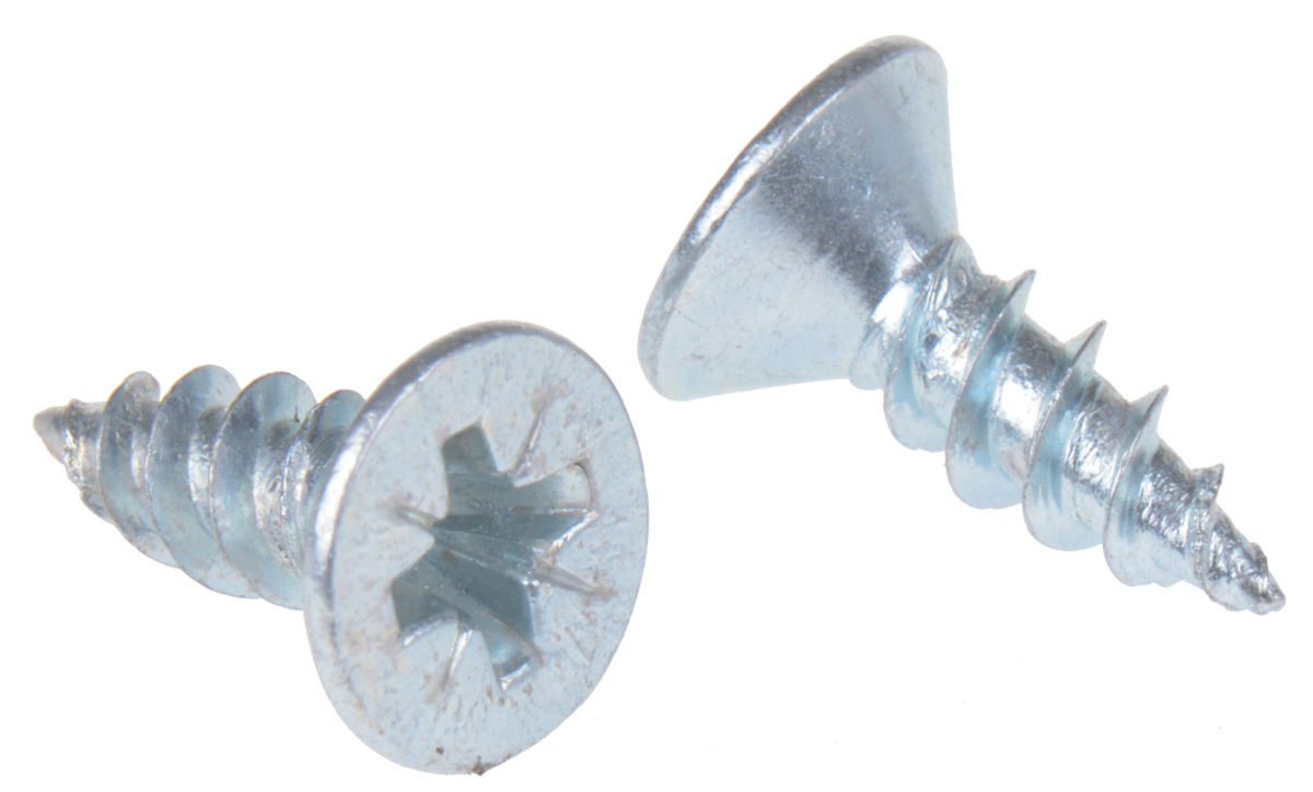 RS PRO Pozidriv Countersunk Steel Wood Screw Bright Zinc Plated No. 8 Thread 1 2in Length