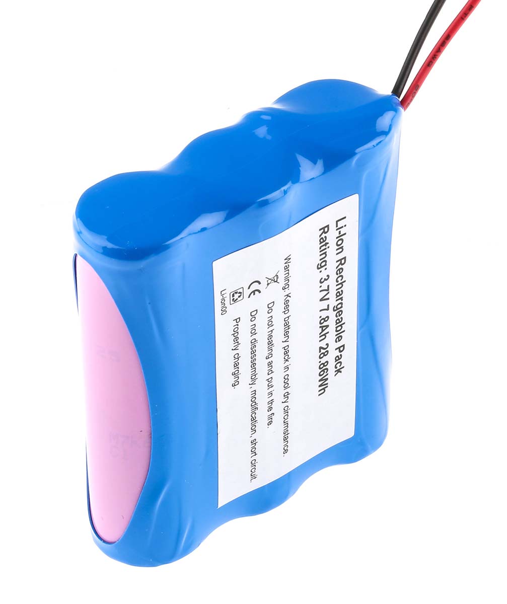RS PRO 3.7V Lithium Ion Rechargeable Battery Pack 7.8Ah Pack of 1