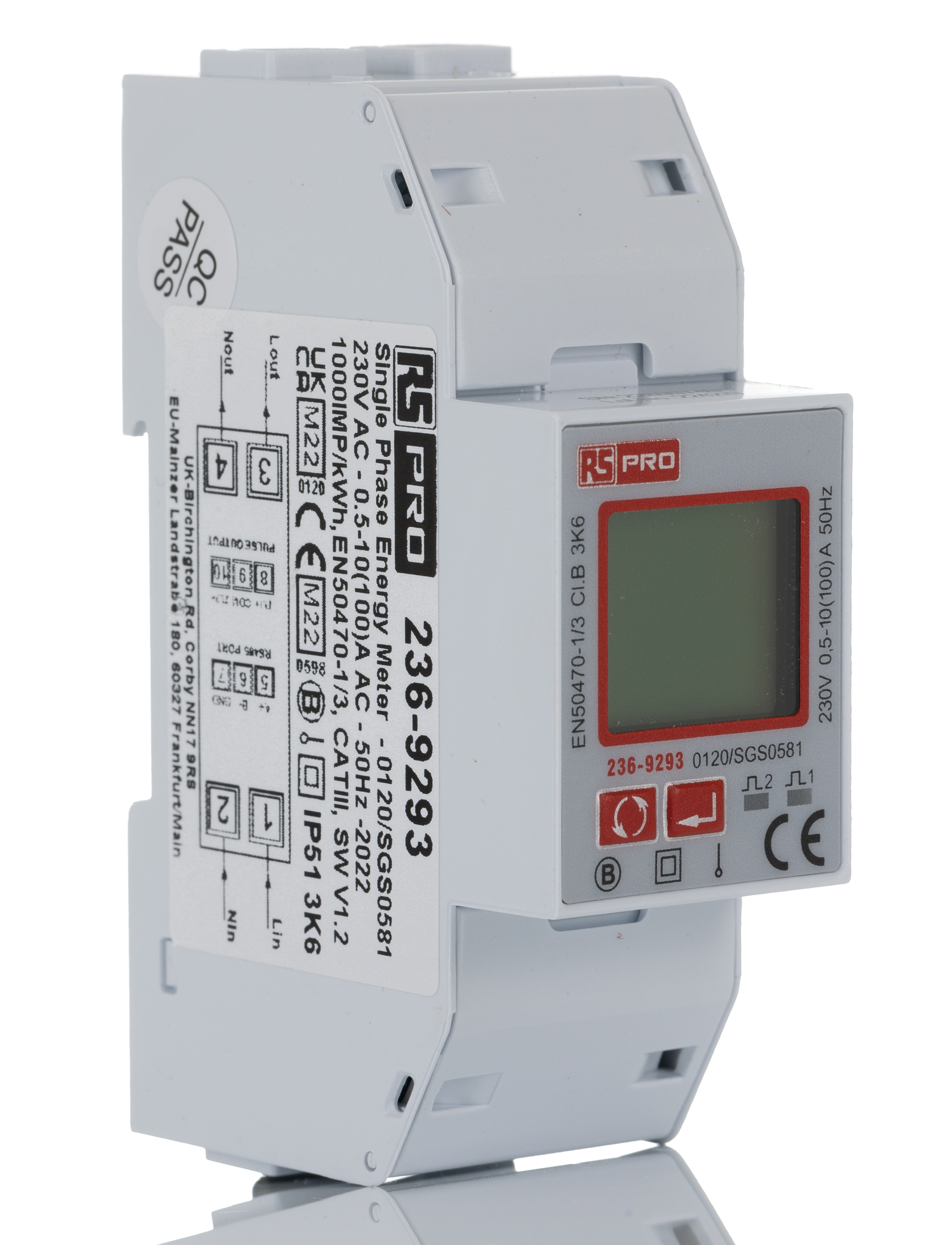 RS PRO 1 Phase LCD Backlit Energy Meter, Type Energy Meter | RS