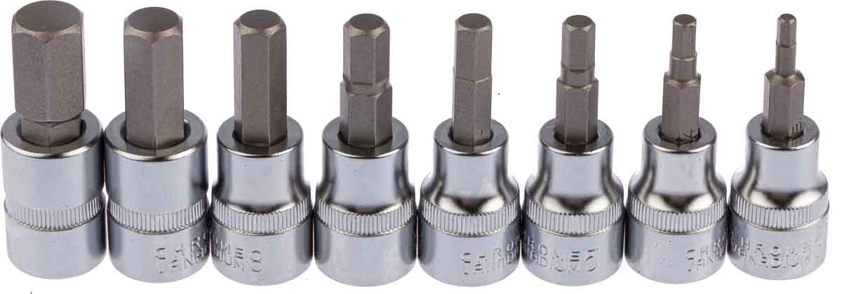 RS PRO 8 Piece Metric 3 8 in Bit Socket Set Hex Bit RS