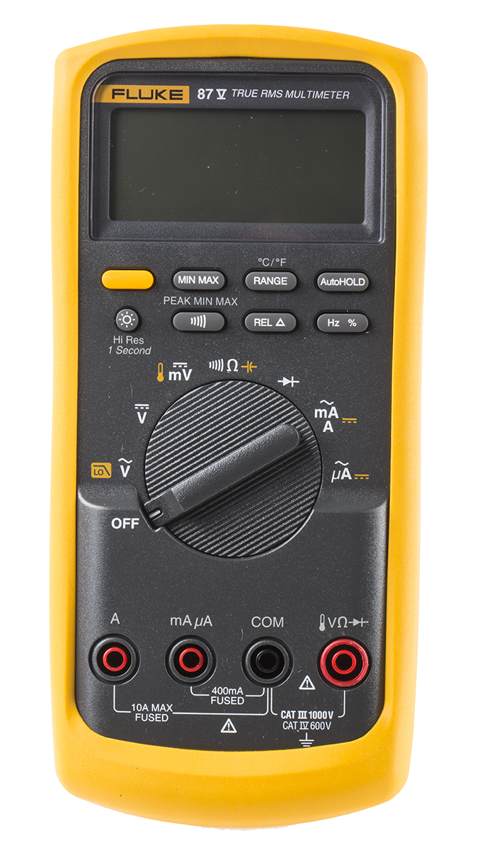 FLUKE-87-V/CN | Fluke 87V Handheld Digital Multimeter, True RMS, 10A ac Max, 10A dc Max, 1000V ...