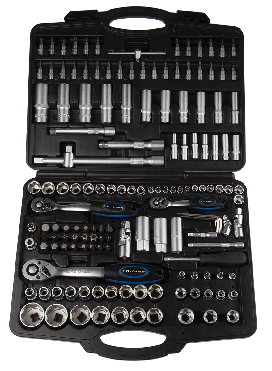 568-150 | MTI 150-Piece Metric 1/2 in; 1/4 in; 3/8 in Deep Socket/Standard Socket/Bit Set with ...