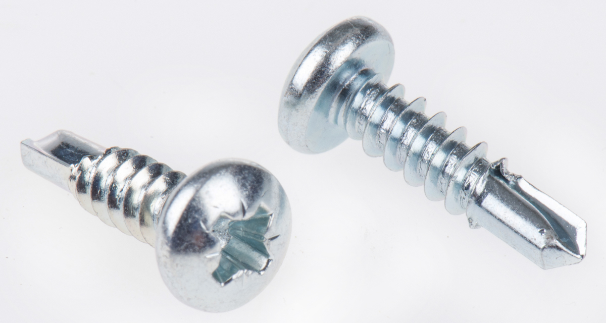 RS PRO Bright Zinc Plated Steel Self Drilling Screw No. 8 x 5/8in Long x 16mm Long | RS