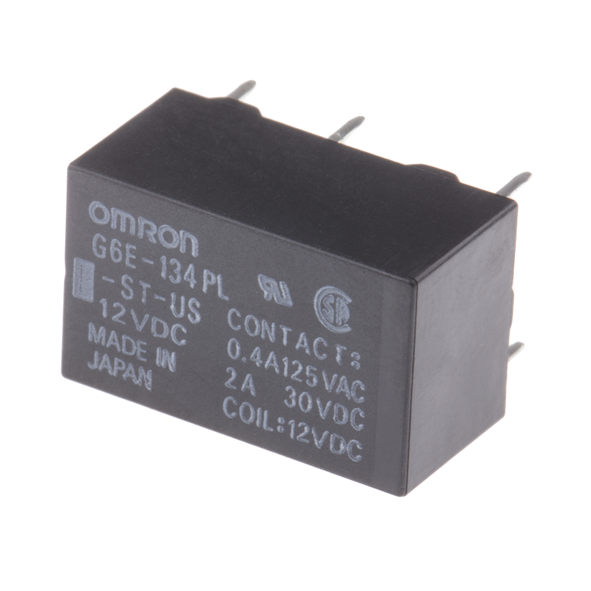 G6E-134PL-ST-US DC12 | Omron PCB Mount Power Relay, 12V dc Coil, 3A Switching Current, SPDT | RS