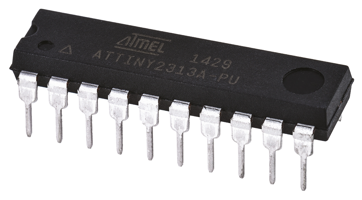 Microchip ATTINY2313A-PU, 8bit AVR Microcontroller, ATtiny, 20MHz, 2 kB, 128 B Flash, 20-Pin ...