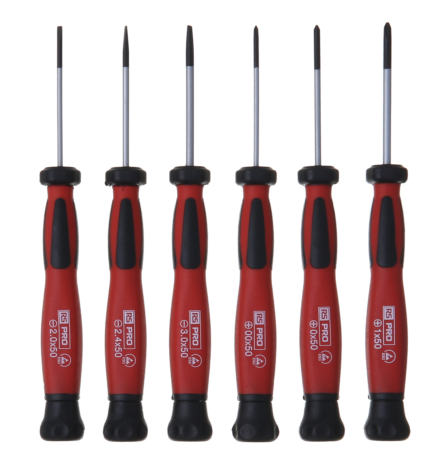 RS PRO Phillips Slotted Precision Screwdriver Set 6 Piece ESD Safe