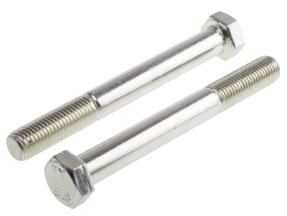 RS PRO Bright Zinc Plated Steel, Hex Bolt, M16 x 110mm | RS