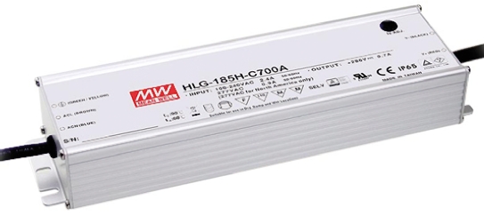 HLG-185H-C500B | MEAN WELL, 200 → 400V Output, 150W Output, 500mA Output, Constant Current | RS