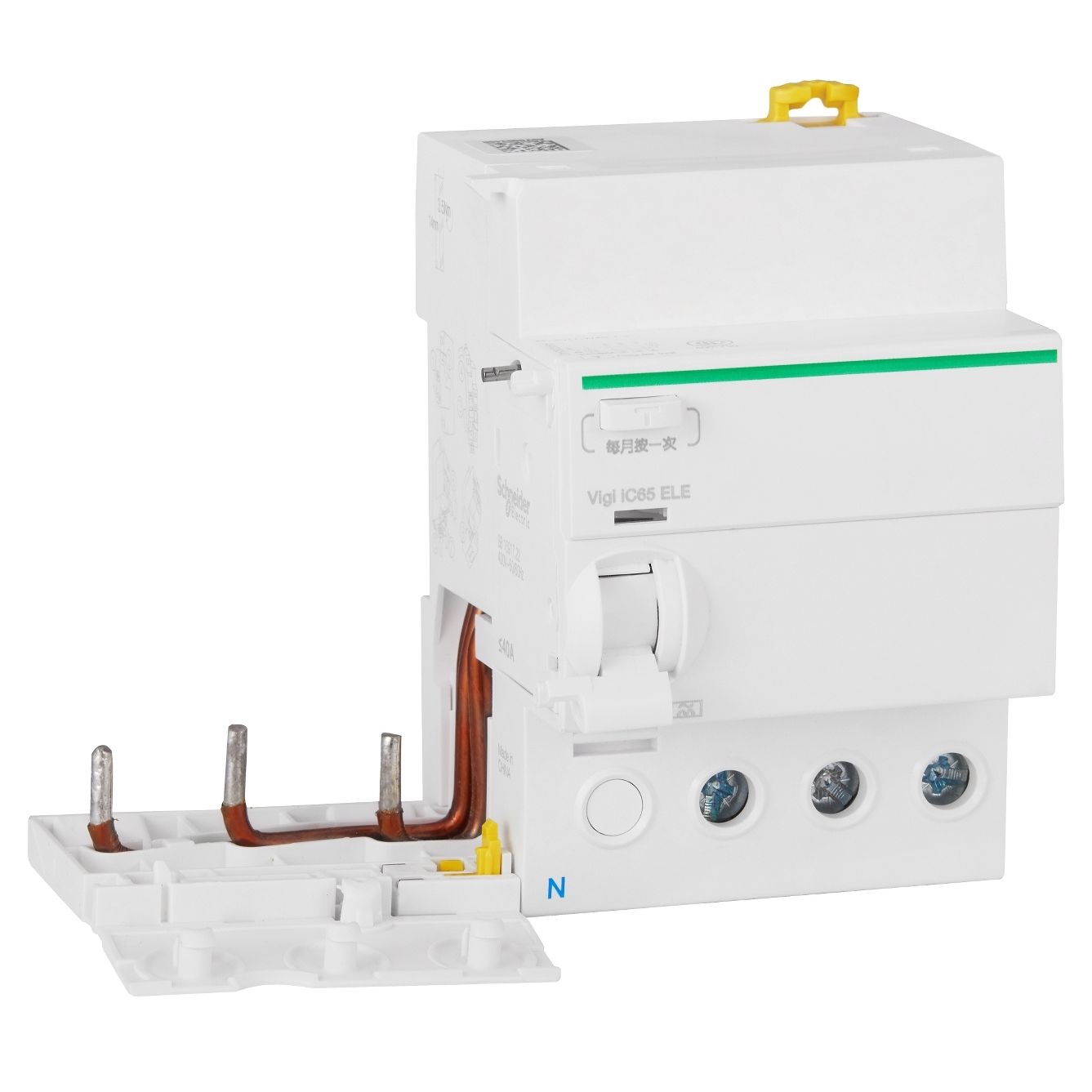 Schneider Electric 40A 3P漏电开关, 30mA灵敏度, 400V, Vigi iC65 ELE系列 A9V08340 | RS