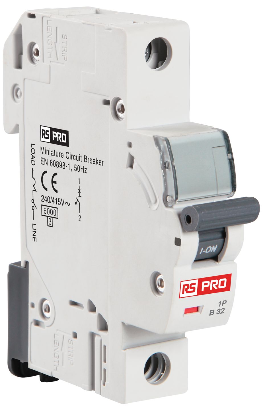 RS PRO MCB, 1P, 32A Curve C, 240V AC, 240V DC, 10 kA Breaking Capacity | RS