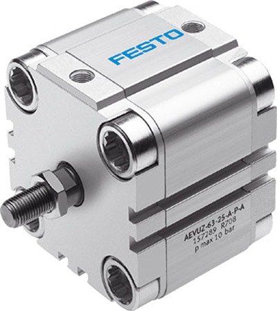 AEVUZ-63-10-A-P-A | Festo Pneumatic Compact Cylinder - 157286, 63mm Bore, 10mm Stroke, AEVUZ ...