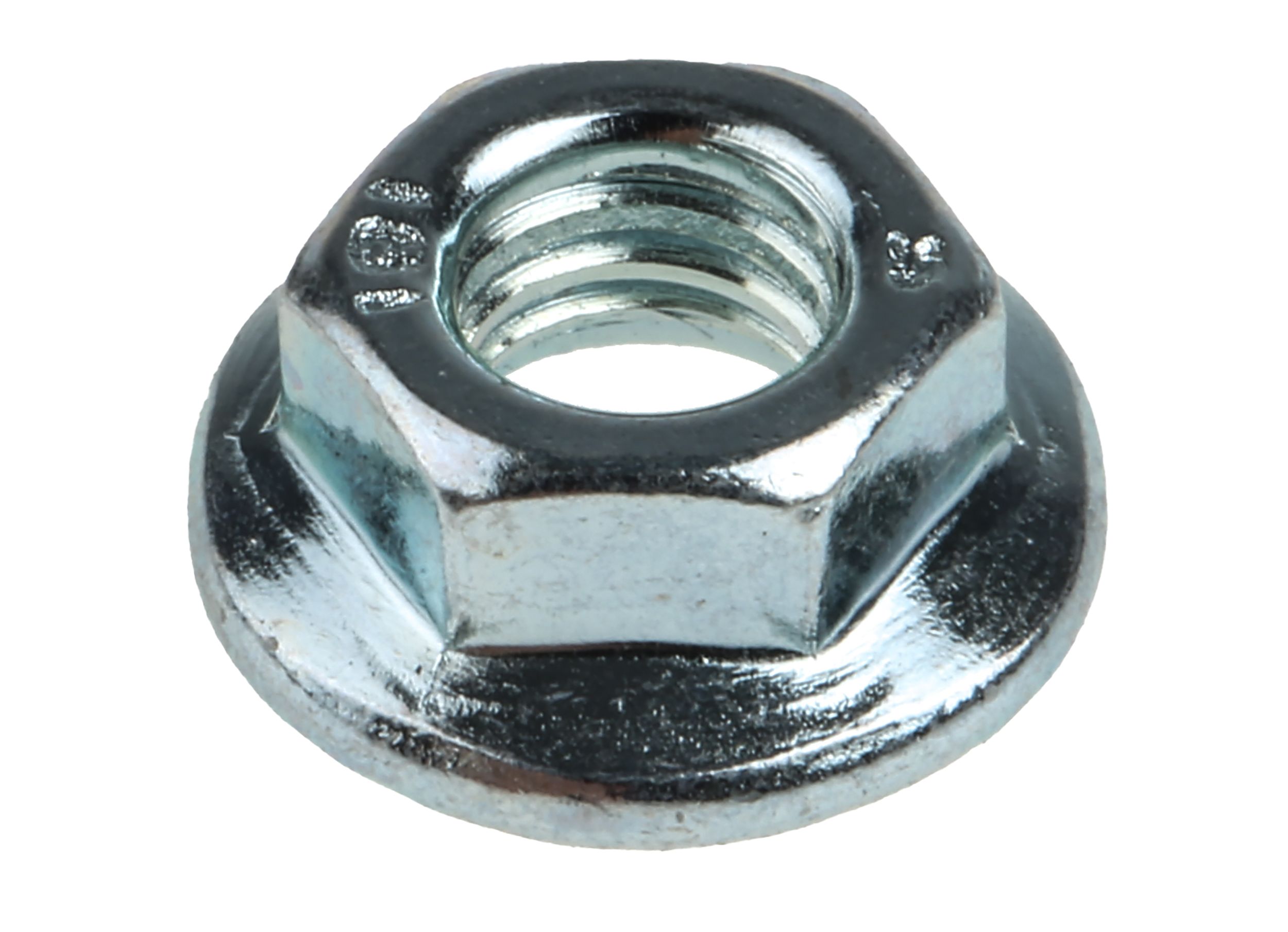 RS PRO, Bright Zinc Plated Steel Flanged Hex Nut, DIN 6923, M5 | RS