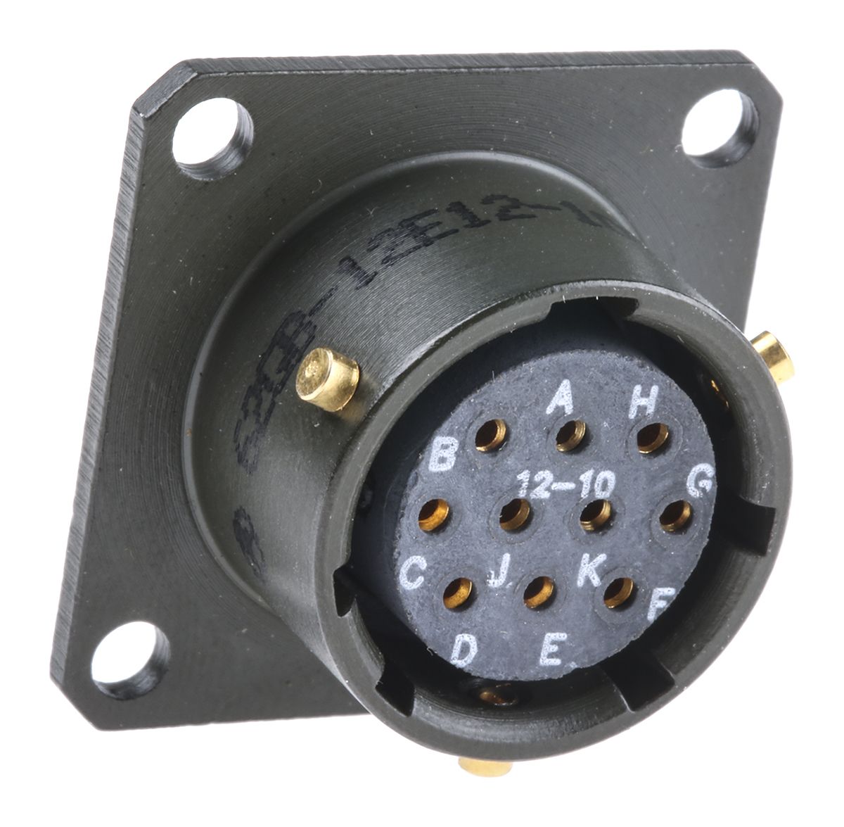62GB-12E12-10SN | Amphenol Limited, 62GB 10 Way Box Mount MIL Spec Circular Connector Receptacle ...
