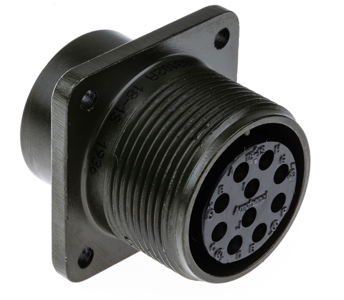 MS3102A-18-1S | Connecteur cylindrique Femelle, 10 Contacts, Femelle, Amphenol, A souder | RS