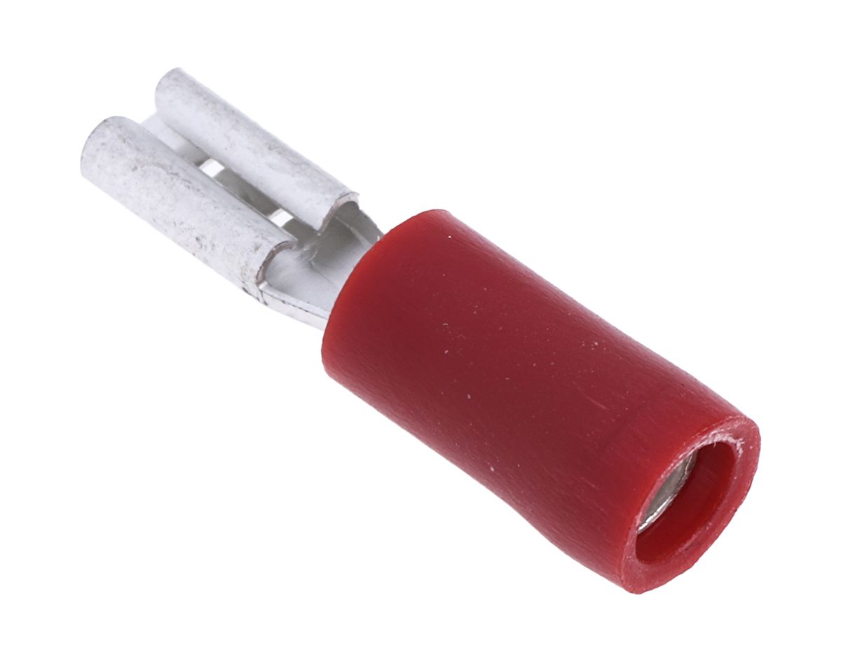 RS PRO Red Insulated Female Spade Connector, Receptacle, 2.8 x 0.8mm Tab Size, 0.5mm² to 1.5mm² | RS