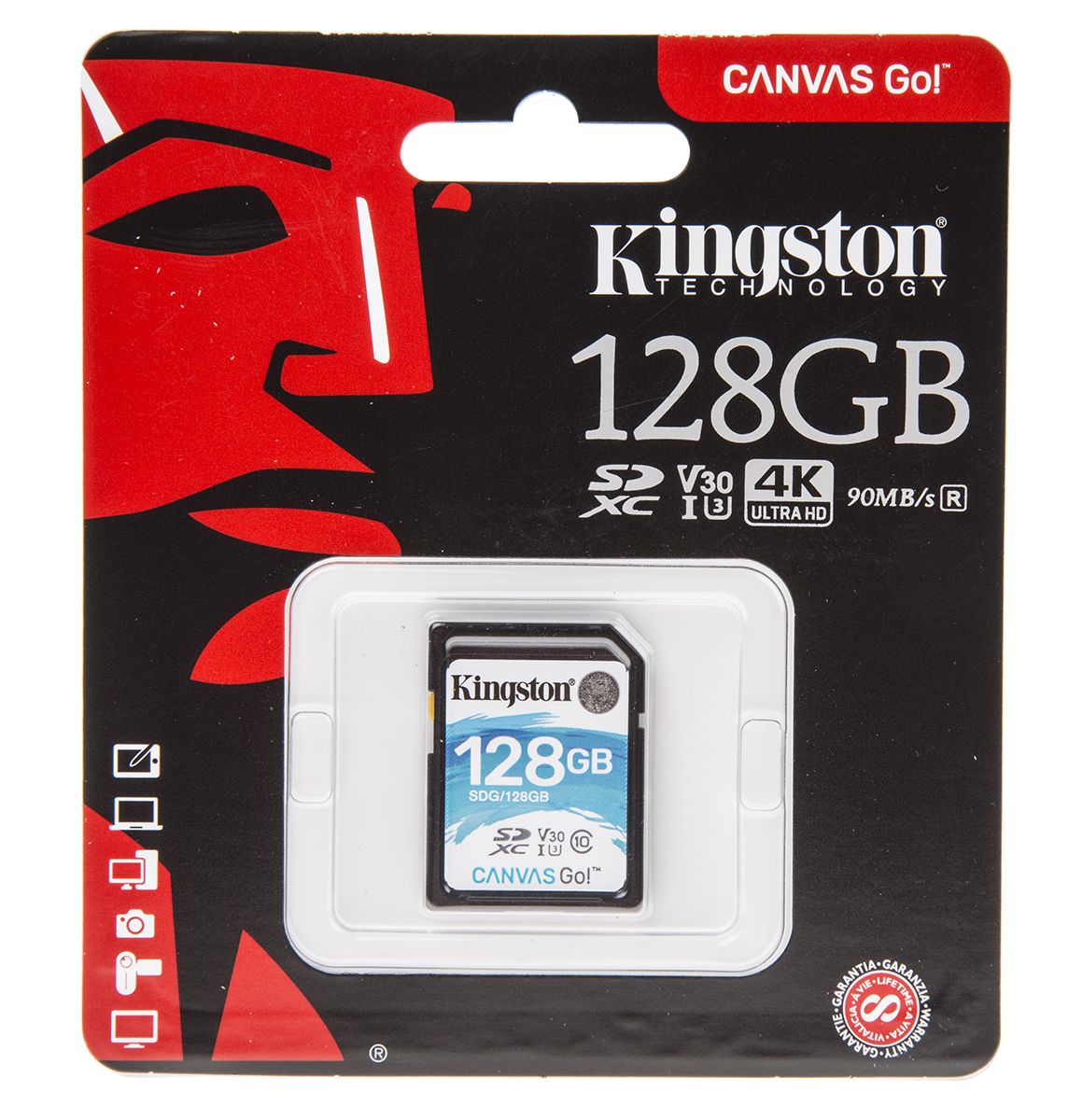 SDG/128GB | Kingston 128 GB SDXC SD Card, Class 10, UHS-1 U3 | RS