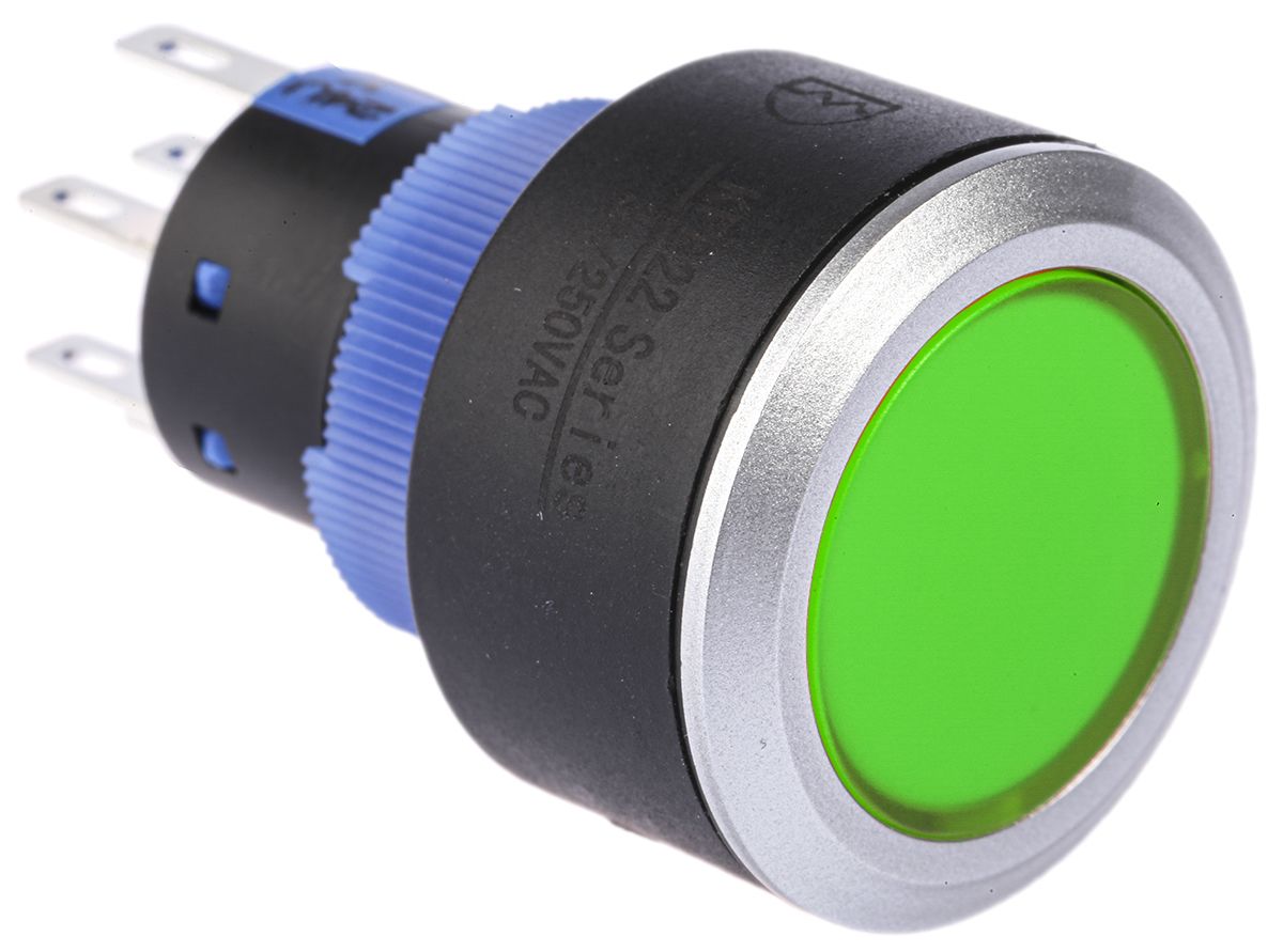 RS PRO Illuminated Momentary Push Button Switch, Panel Mount, DPDT, 22 ... RS PRO Illuminated Momentary Push Button Switch, Panel Mount, DPDT, 22 ...