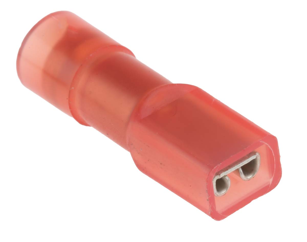 RS PRO Red Insulated Female Spade Connector, Receptacle, 2.8 x 0.5mm Tab Size, 0.5mm² to 1.5mm² | RS