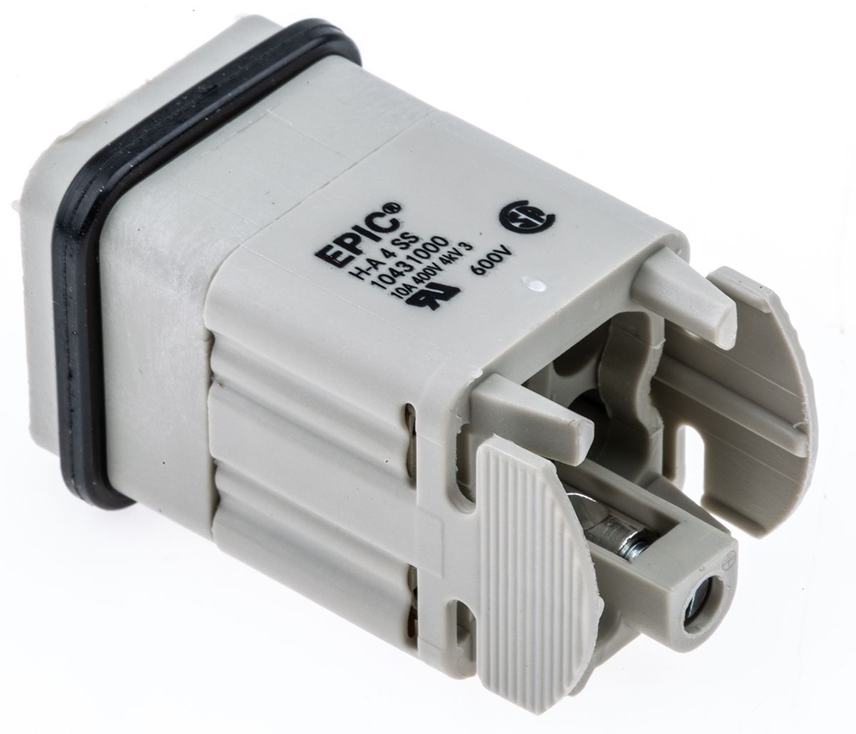 10431000 | Epic Contact H-A Heavy Duty Power Connector Insert, 4 contacts, 10A, Male | RS