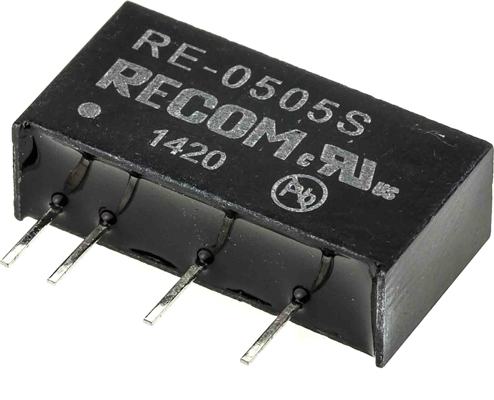 RE-0505S | Recom RE DC-DC Converter, 5V dc/ 200mA Output, 4.5 → 5.5 V dc Input, 1W, Through Hole ...