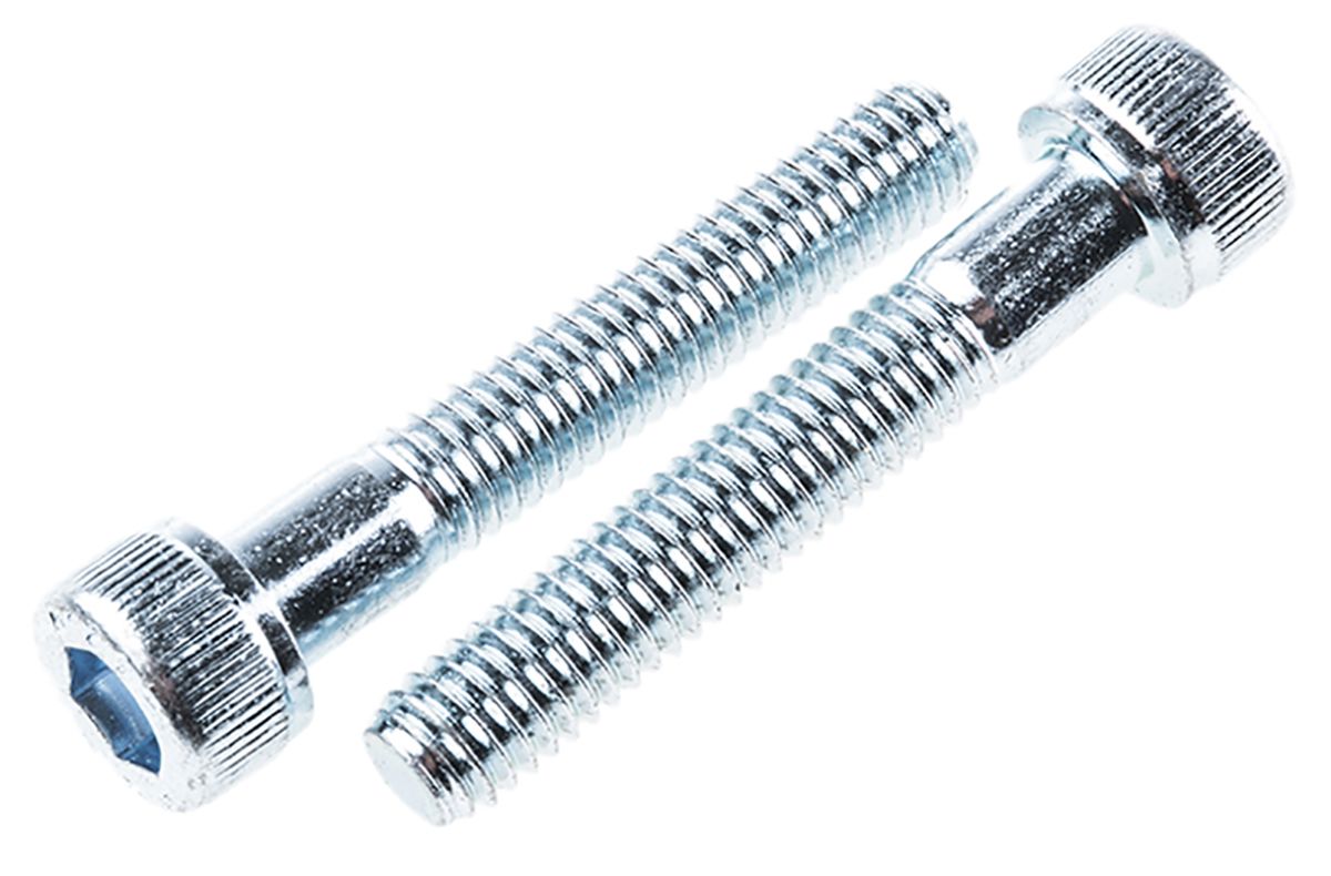 RS PRO Bright Zinc Plated Steel Hex Socket Cap Screw, DIN 912, M6 x 35mm | RS
