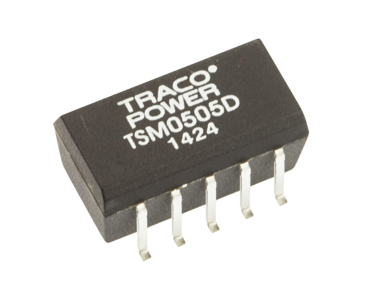 TSM 0505D | TRACOPOWER TSM DC-DC Converter, ±5V dc/ ±100mA Output, 4.5 → 5.5 V dc Input, 1W ...