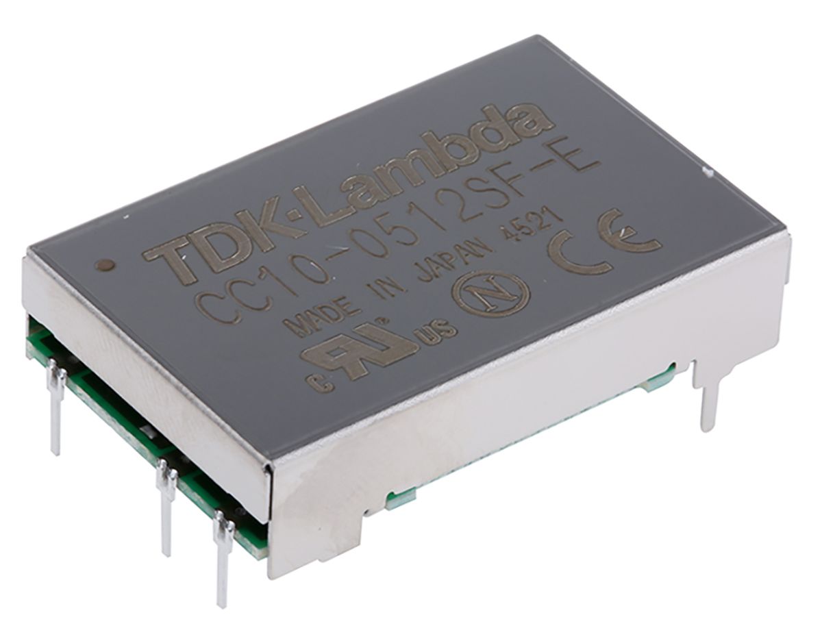 CC10-0512SF-E | TDK-Lambda DC-DC Converter, 12V dc/ 800mA Output, 4.5 → 9 V dc Input, 10W ...