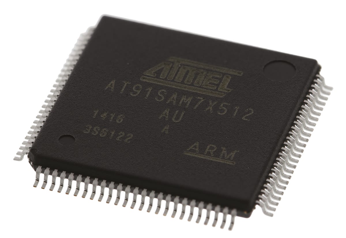 Atmel AT91SAM7X512-AU, 32bit ARM7TDMI Microcontroller, AT91, 55MHz, 512 ...