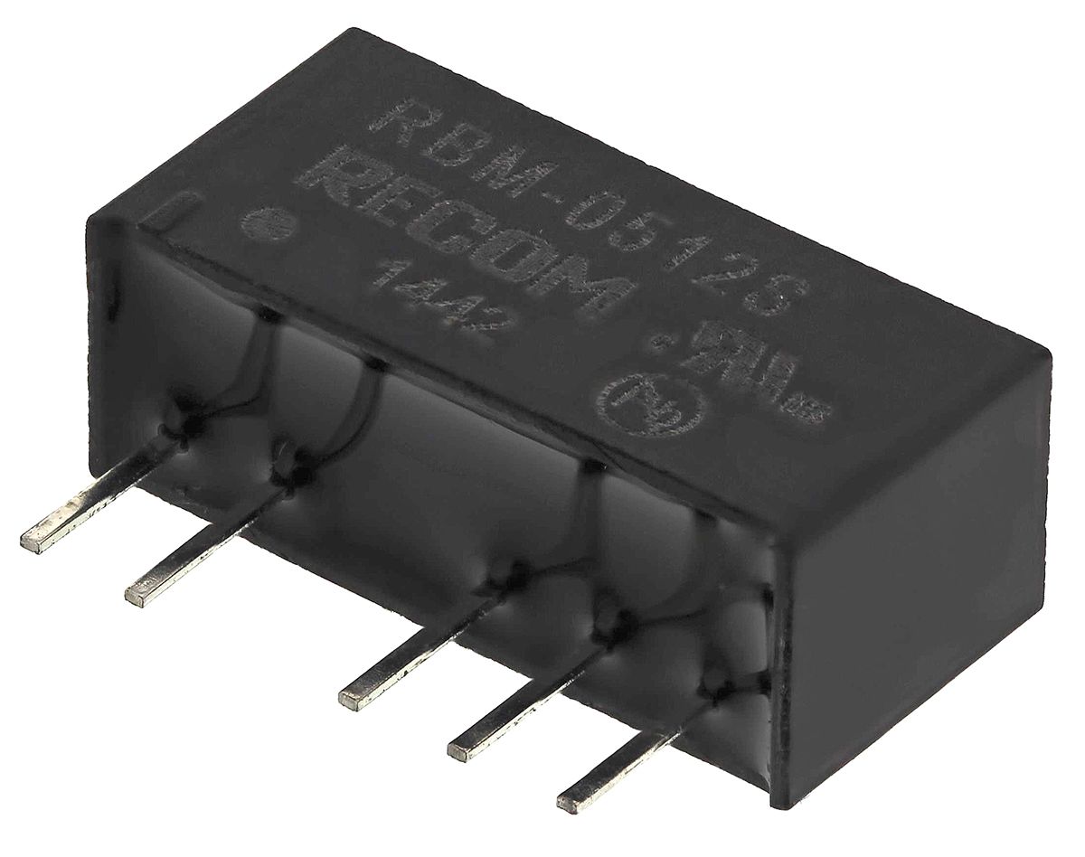 RBM-0512S | Recom RBM Isolated DC-DC Converter, 12V dc/ 83mA Output, 4.5 → 5.5 V dc Input, 1W ...