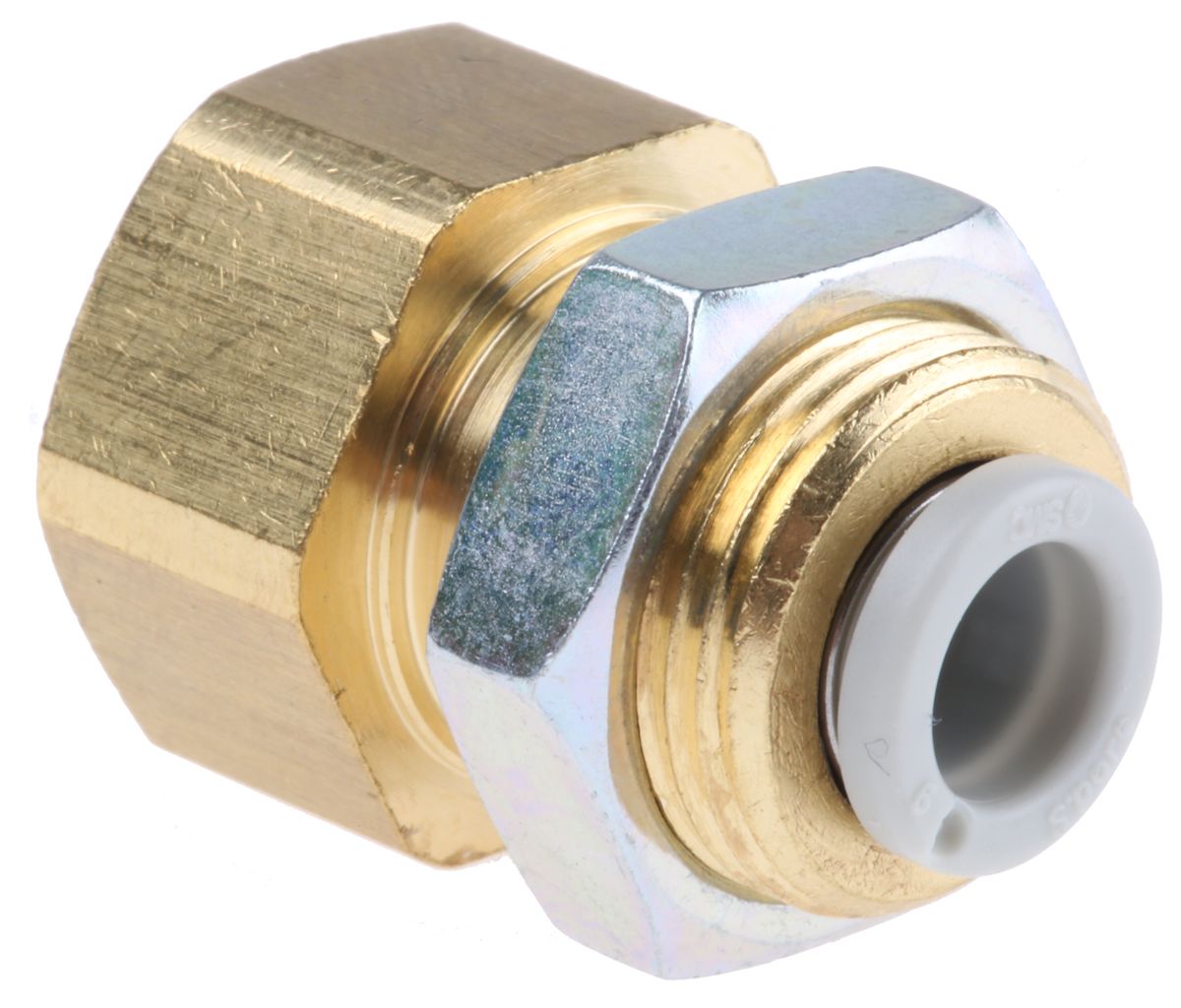 KQ2E06-02A | SMC KQ2 Series Bulkhead Threaded-to-Tube Adaptor, Rc 1/4 Female to Push In 6 mm ...