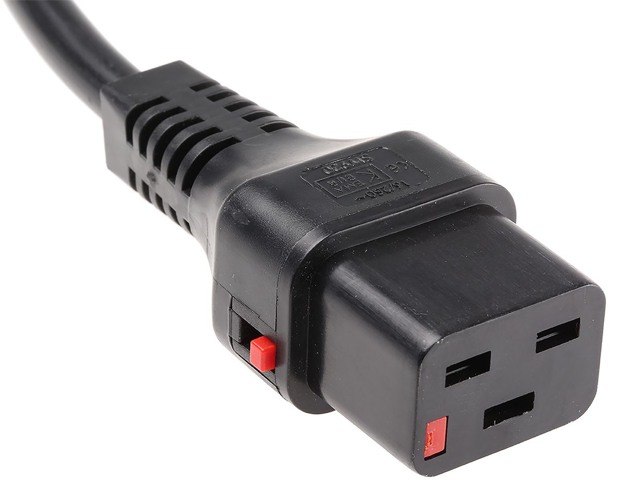 IL19-C20-H05-3150-200 | Schaffner IEC C20 Plug to IEC C19 Power Cord, 2m | RS