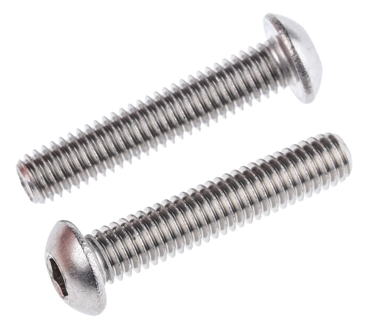RS PRO Plain Stainless Steel Hex Socket Button Screw, ISO 7380, M6 x 30mm | RS
