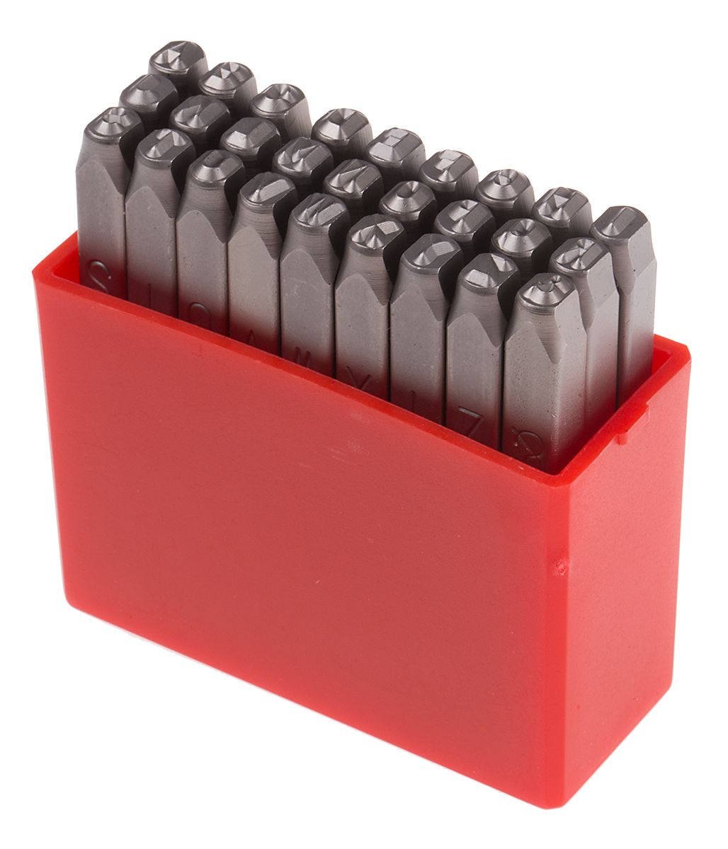 Juego de punzones para grabado de letras RS PRO, carácter de 3mm, contiene 27 piezas, A a la Z | RS