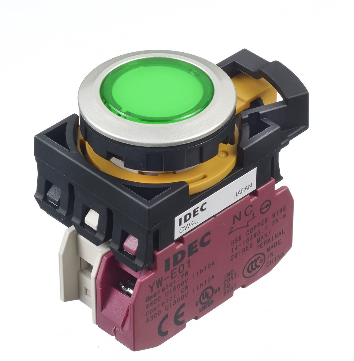 CW4L-M1E01Q4G | Idec CW Series Illuminated Push Button, Panel Mount, NC, IP65 | RS