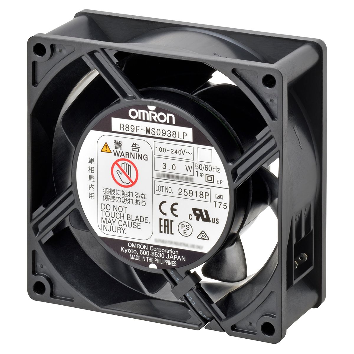 Omron 軸流ファン 電源電圧:100→ 240 V Ac Ac 120 X 120 X 38mm R89f Ms1238hp S2 Rs