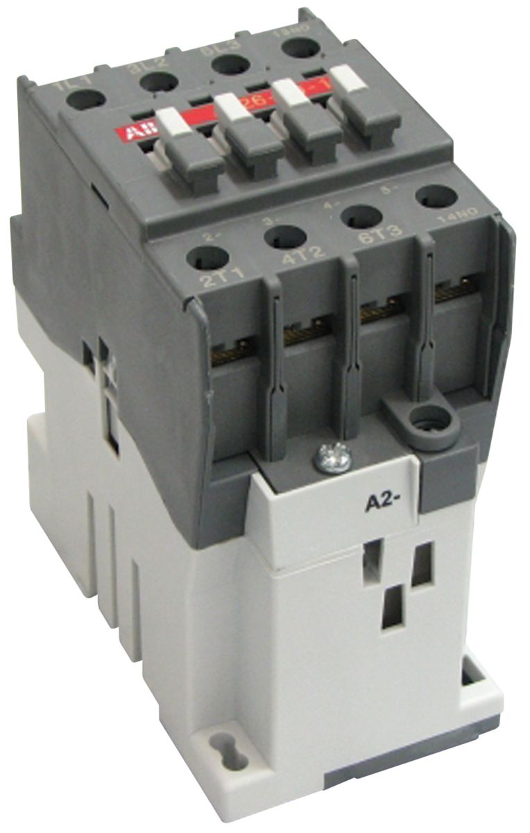 ABB AL26-30-10-81 A Line Contactor, 24 V Coil, 3 Pole, 40 A, 15 kW, 3NO (Main), NO (Auxiliary) | RS
