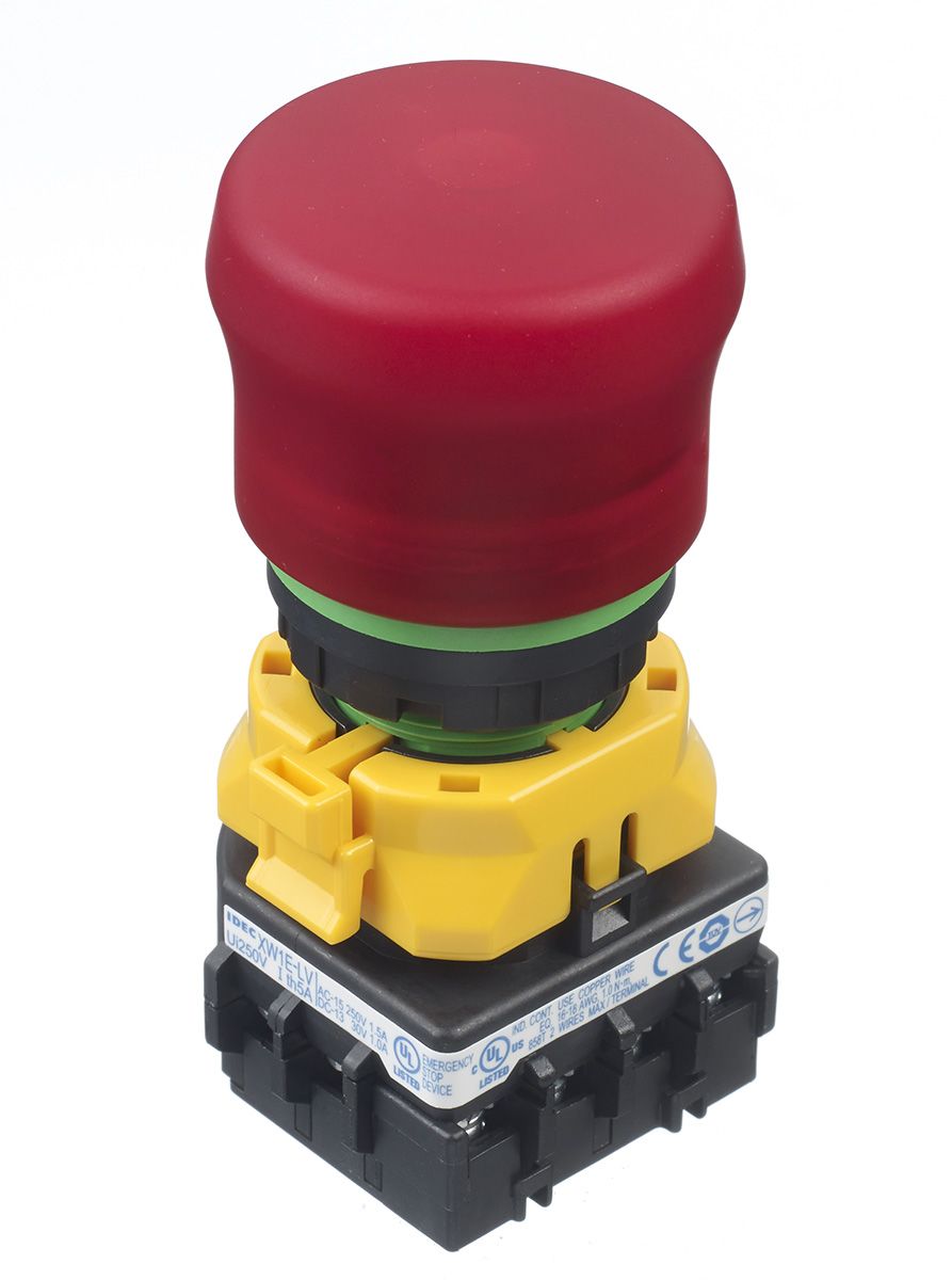 Xw1e Lv4tg04q4mfr Idec Xw1e Series Red Illuminated Emergency Stop