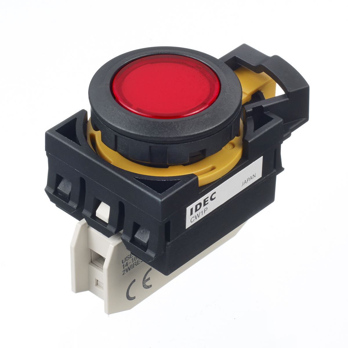 CW1P-1EQ4R | Idec CW Series Illuminated Push Button, 22mm Cutout, 24V ac/dc, IP66 | RS