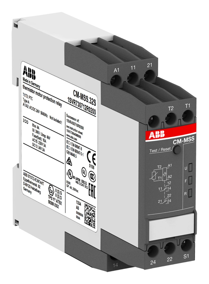 1SVR730712R0200 CM-MSS.32S | ABB DIN Rail Temperature Monitoring Relay, Maximum of 3.7mA, DPDT | RS