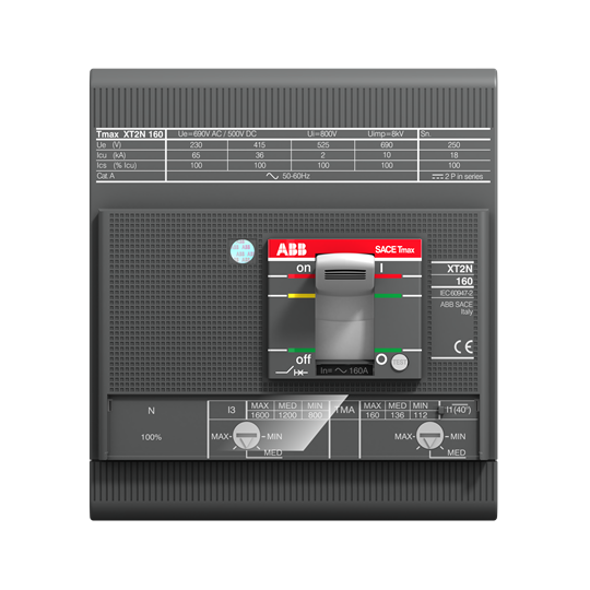 1SDA067713R1 XT2V 160 TMA 160A 3P+N FF | ABB, Tmax XT MCCB 4P 160A, Fixed Mount | RS