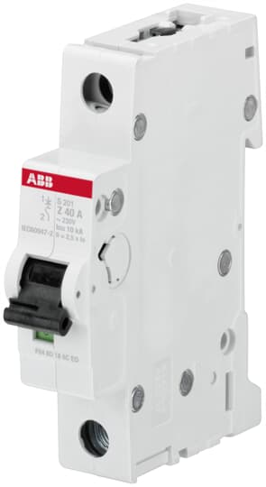 2CDS251001R0558 S201 Z 40A - 10 KA | ABB System Pro M Compact S200 MCB, 1P Poles, 40A, Type Z | RS