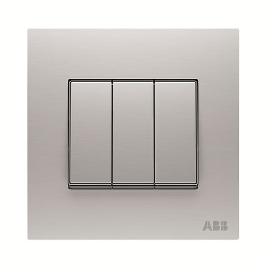 2CLA630219N1156 | ABB Silver Rocker Light Switch, 2 Way, 3 Gang, Millenium | RS