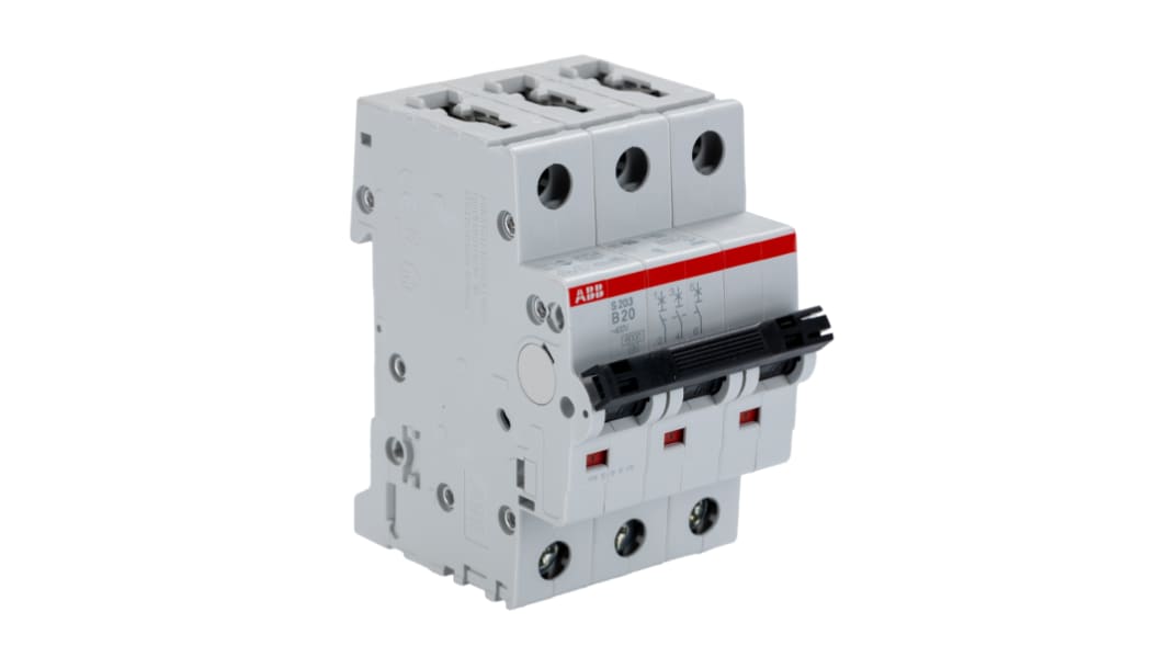 2CDS253001R0205 S203-B20 | ABB System Pro M Compact S200 MCB, 3P, 20A Curve B, 400V AC, 10 kA ...