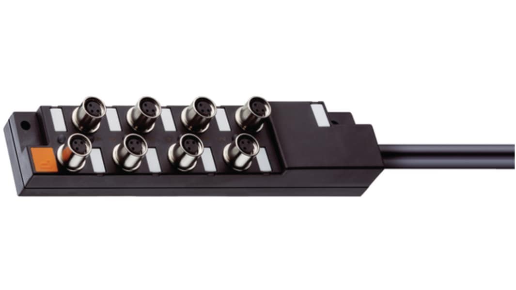 ASBM 12/LED 3-347/5 M | Lumberg Automation ASBM Series Distribution Unit, M8, 5m cable, 12 way ...