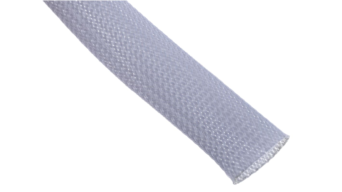 RS PRO Expandable Braided PET Grey Cable Sleeve 30mm Diameter 5m Length RS