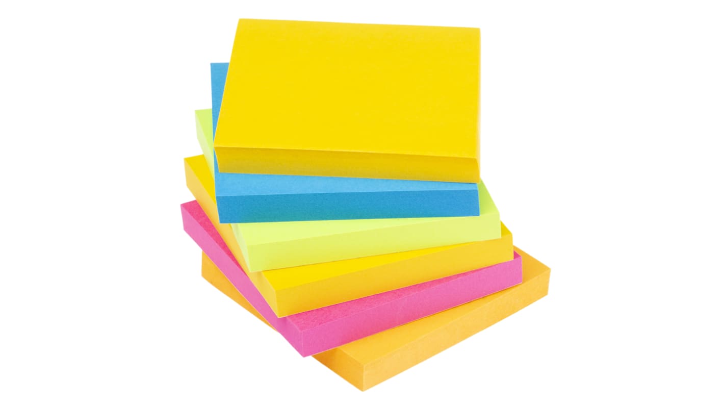 BP872 Post It Assorted Sticky Note 90 Notes per Pad 76mm x 76mm RS