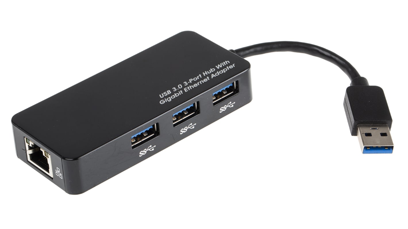 RS PRO 3 Port USB 3.0 USB A Hub USB Bus Powered 91 x 40.5 x 16mm RS